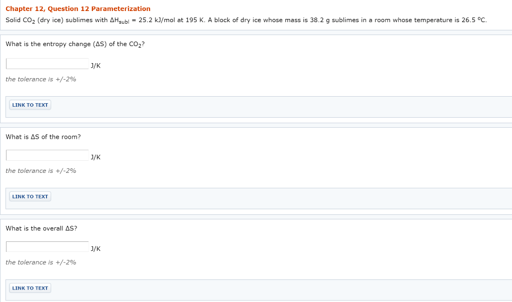 Solved Chapter 12, Question 12 Parameterization Solid CO2 | Chegg.com