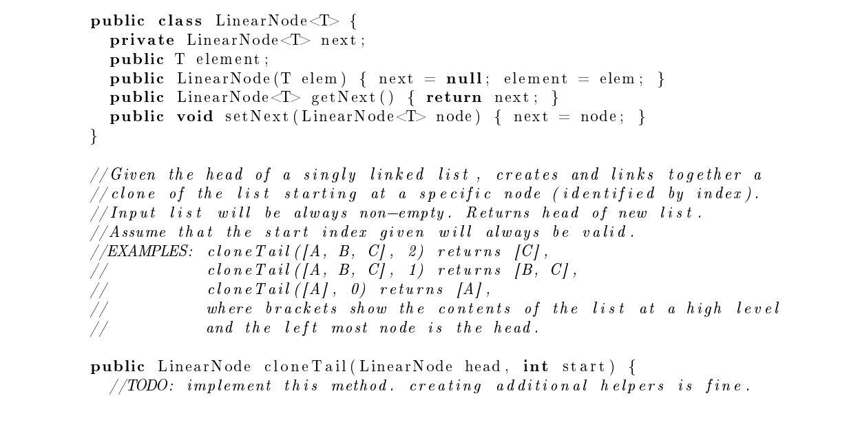 Solved Public Class Linearnode T { Private Linearnode