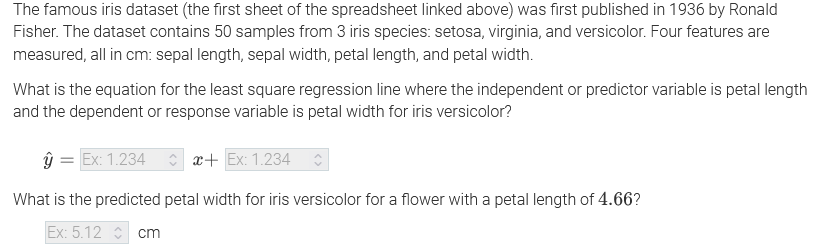 Solved The famous iris dataset (the first sheet of the | Chegg.com