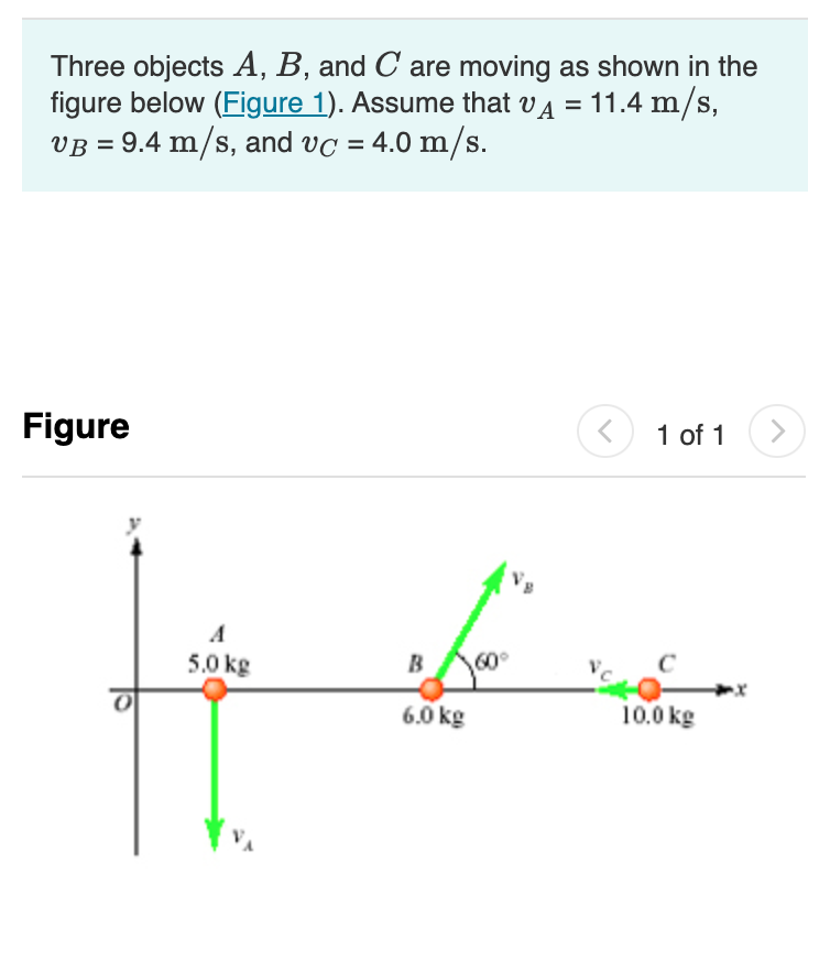 Solved Three objects A,B, and C are moving as shown in the | Chegg.com