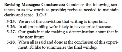 Solved the following sen- Revising Messages: Conciseness: | Chegg.com