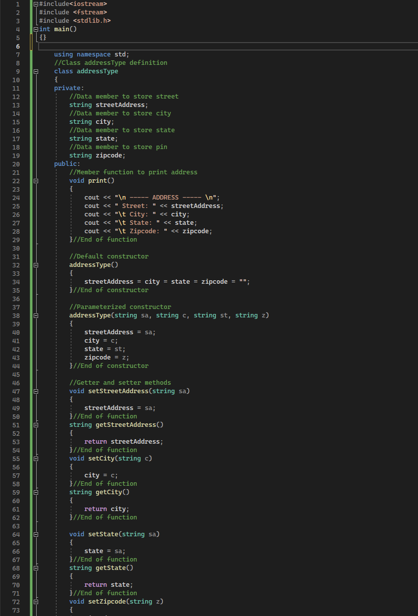 Solved main() using namespace std; //Class addresstype | Chegg.com