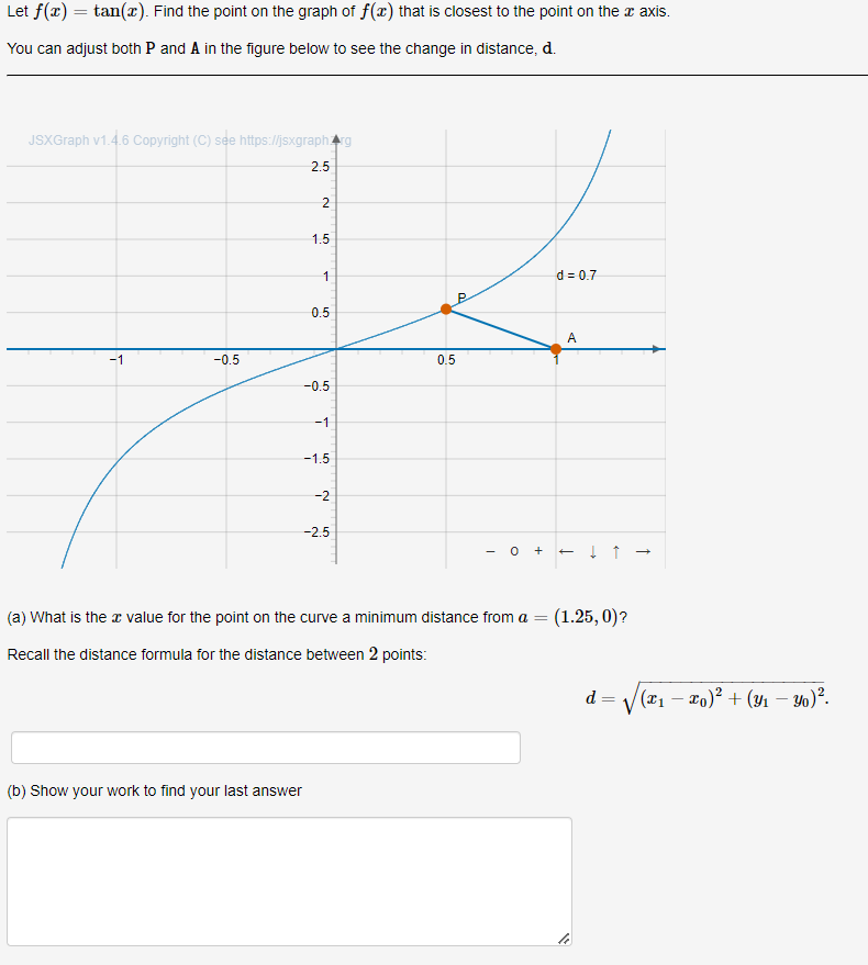 Solved Let f(x)=tan(x). Find the point on the graph of f(x) | Chegg.com