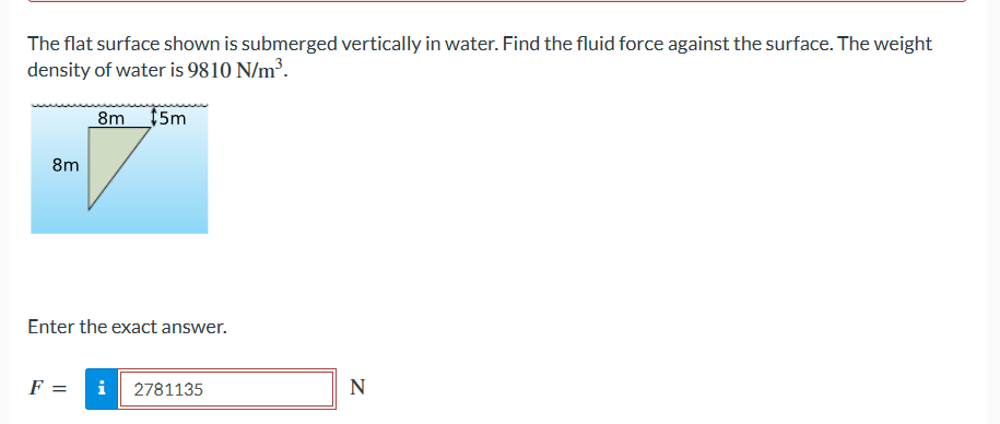 Solved The flat surface shown is submerged vertically in | Chegg.com