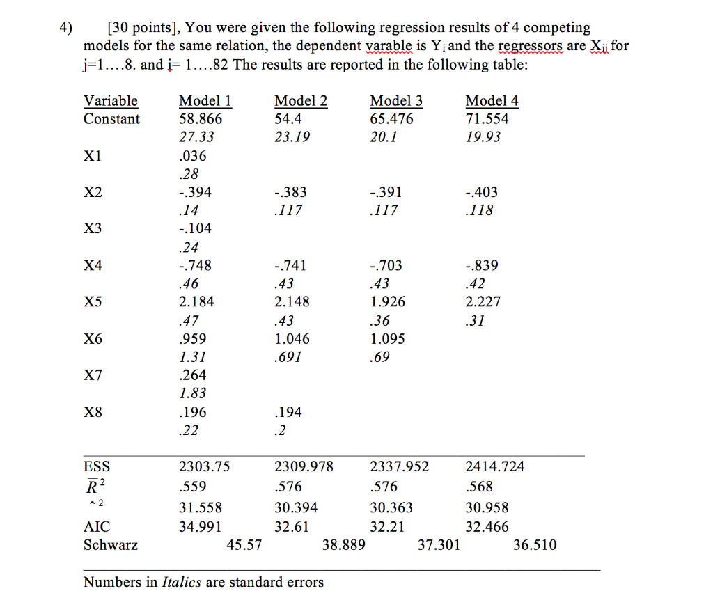 Solved 4) [30 points], You were given the following | Chegg.com