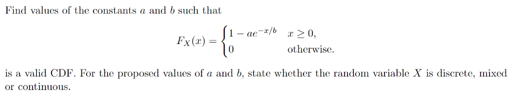 Solved Find values of the constants a and b such that 1 - | Chegg.com