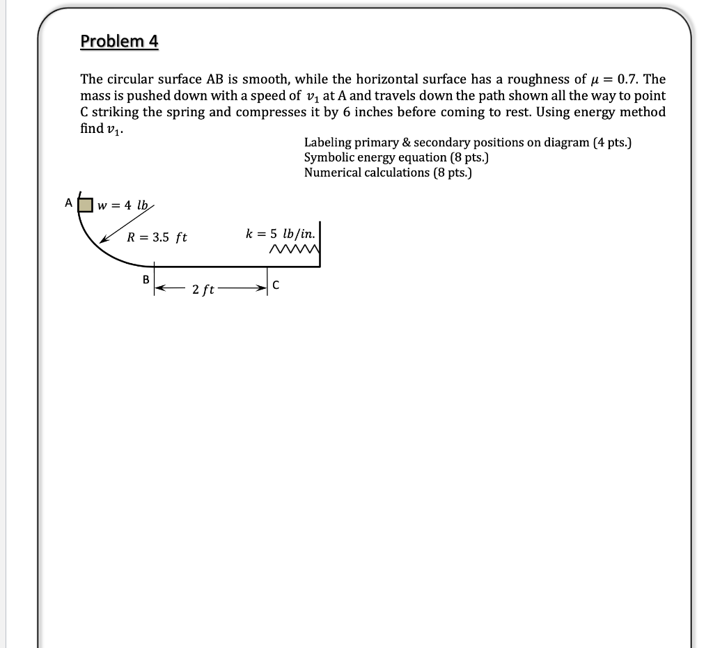 Solved Problem 4 The circular surface AB is smooth, while | Chegg.com