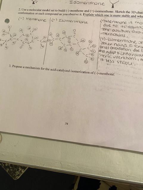 Solved ? I somenthone 2. Use a molecular model set to build | Chegg.com