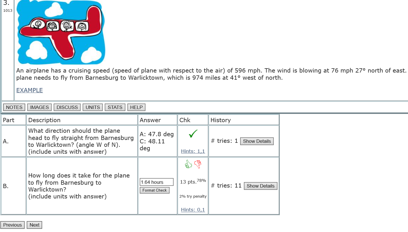Solved An airplane has a cruising speed (speed of plane with | Chegg.com