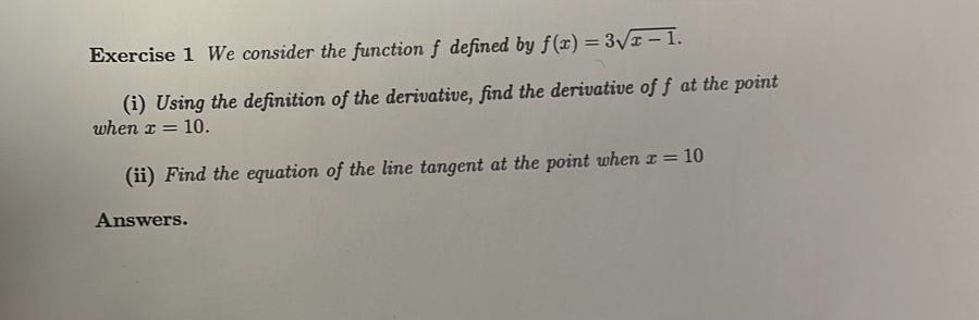 Solved Exercise 1 ﻿We consider the function f ﻿defined by | Chegg.com