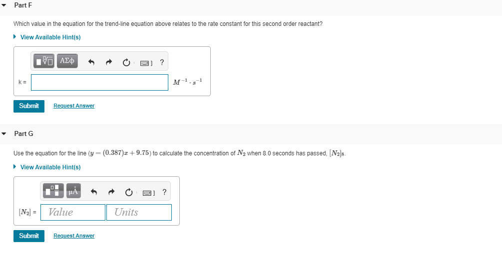 Solved The Graph of a Second-order Reactant Figure 2: 1/[N] | Chegg.com