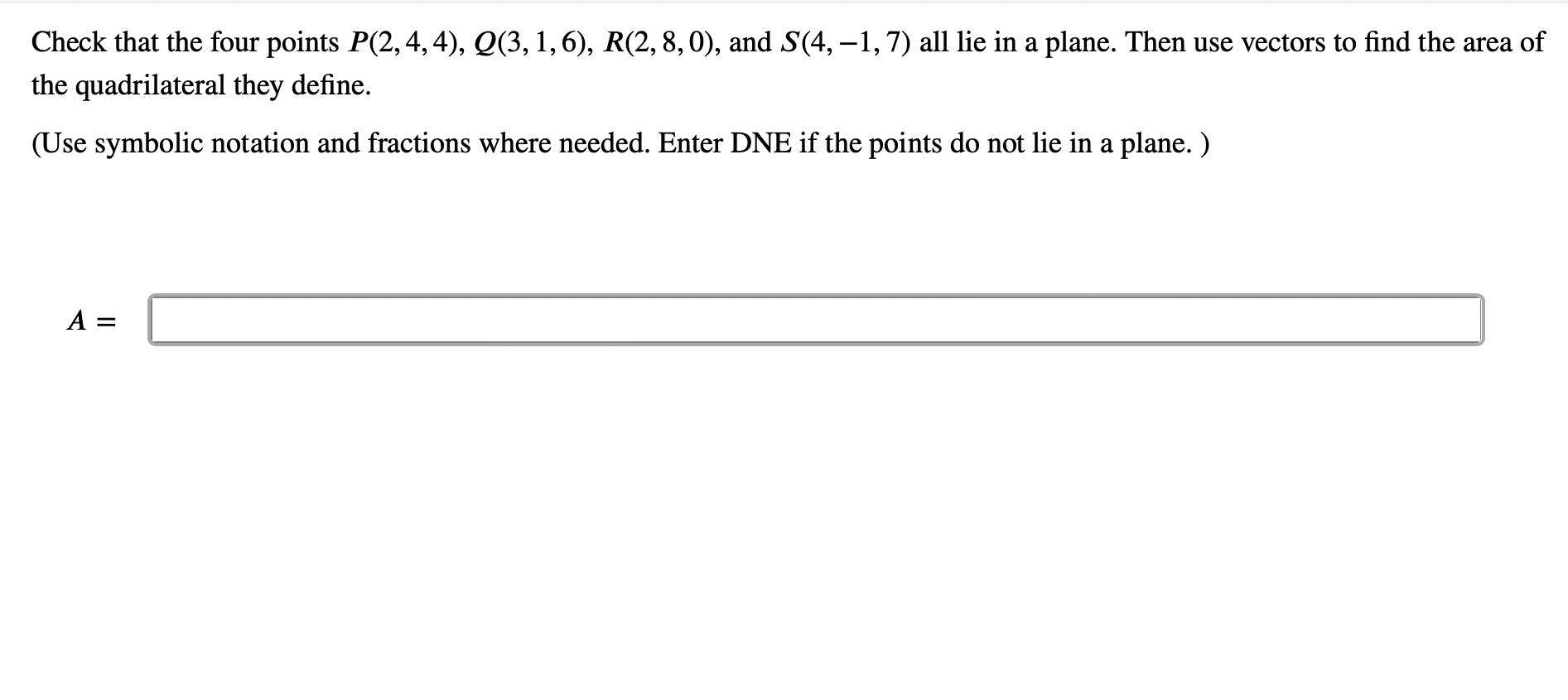 Solved Check that the four points | Chegg.com