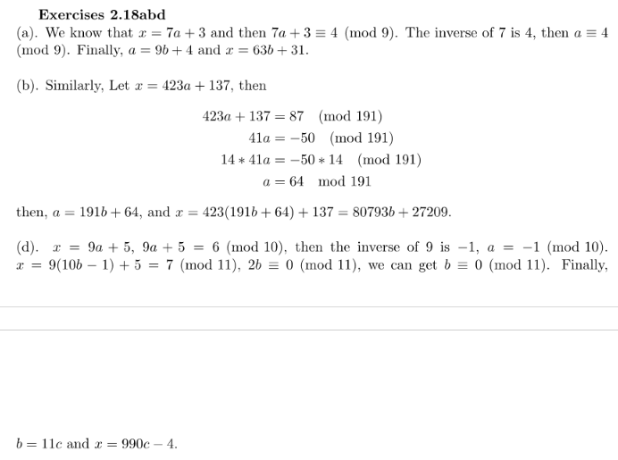 Solved 2.18. Solve each of the following simultaneous | Chegg.com