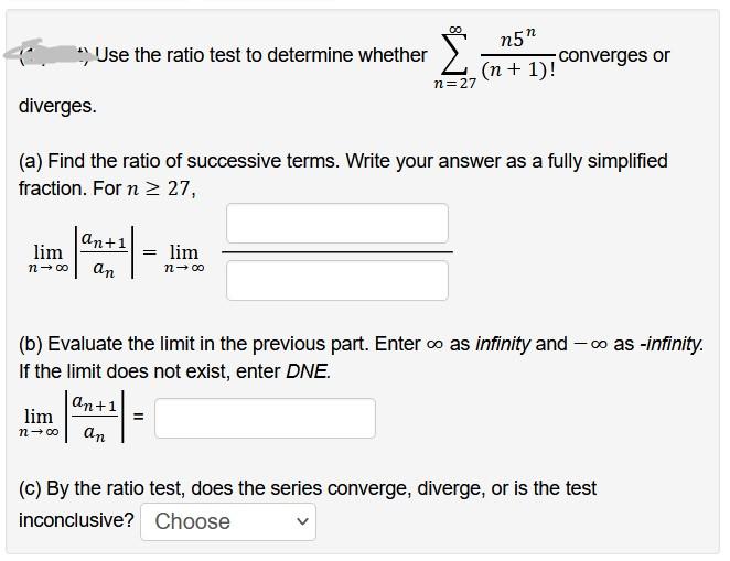 Solved Use the ratio test to determine whether | Chegg.com