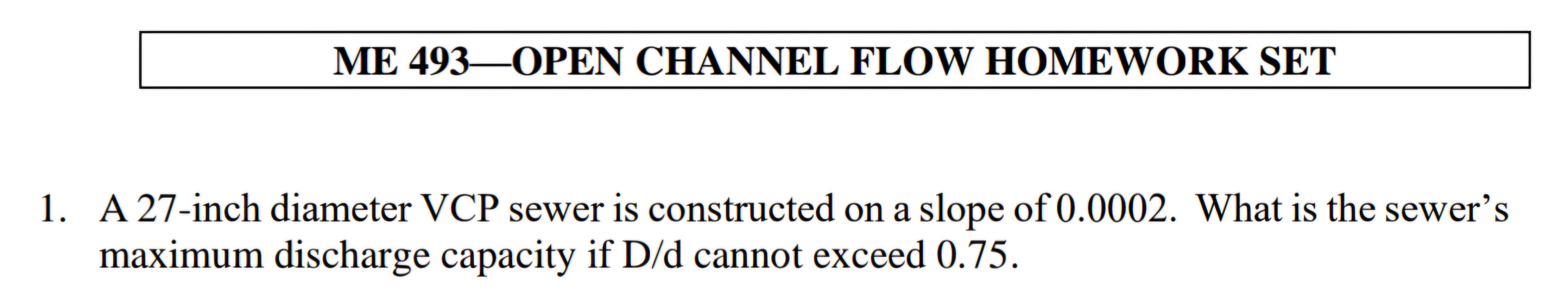 Solved A 27-inch diameter VCP sewer is constructed on a | Chegg.com