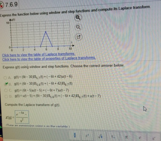 Solved 7.6.9 Express the function below using window and | Chegg.com