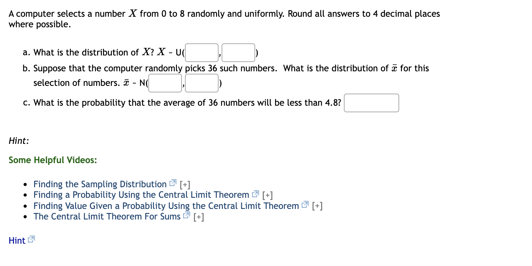 Solved A computer selects a number X from 0 to 8 randomly | Chegg.com