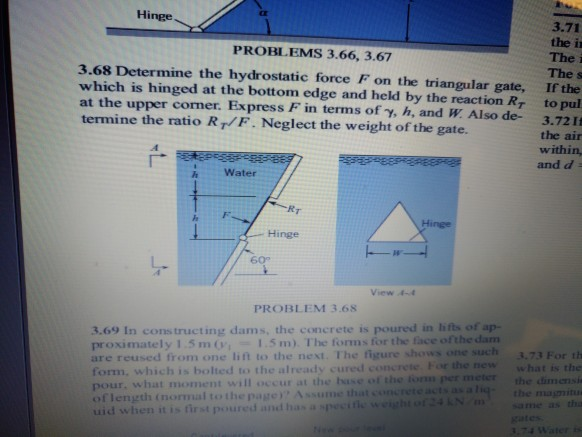 Solved Hinge 3.71 the in The i 3.68 Determine the | Chegg.com