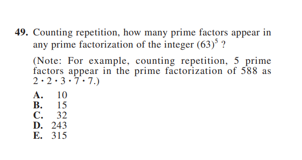 Solved 49. Counting repetition, how many prime factors | Chegg.com