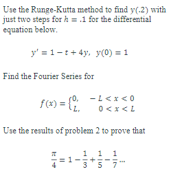 Solved Use the Runge-Kutta method to find y(.2) with just | Chegg.com