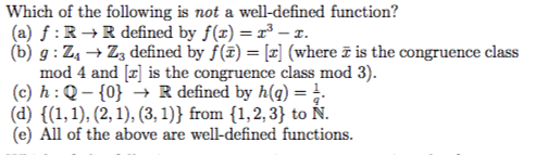 Solved Which of the following is not a well-defined | Chegg.com