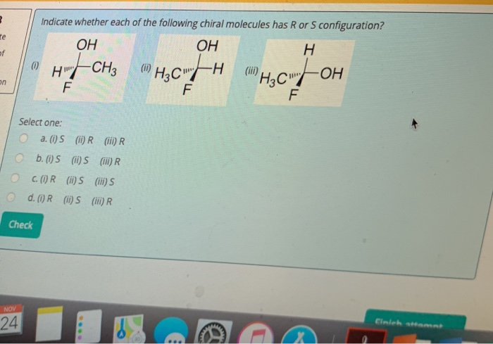 Solved Indicate whether each of the following chiral | Chegg.com