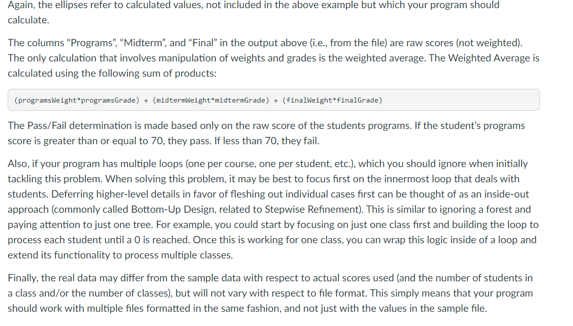 Solved Your assignment is to write a class averaging program | Chegg.com