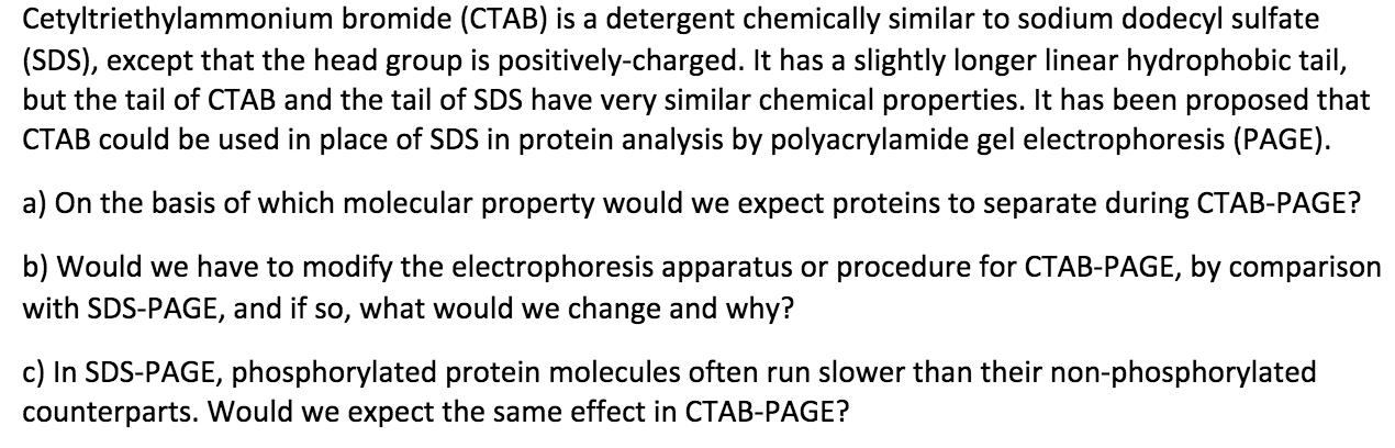 Solved Cetyltriethylammonium bromide (CTAB) is a detergent | Chegg.com