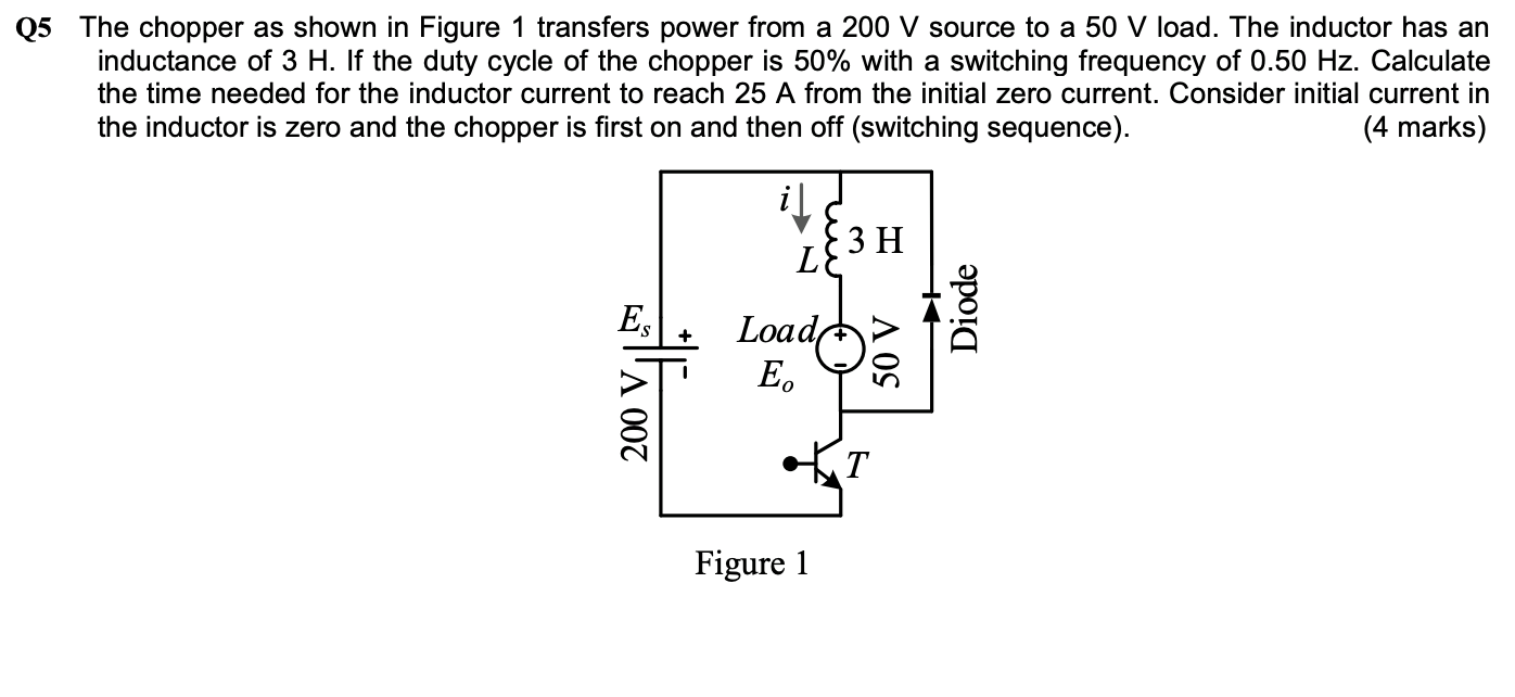 Solved The chopper as shown in Figure 1 transfers power from | Chegg.com