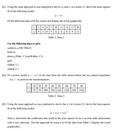Solved Q1) ﻿Using the same approach as was employed to | Chegg.com