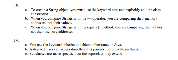 Solved III. a. To create a String object, you must use the | Chegg.com
