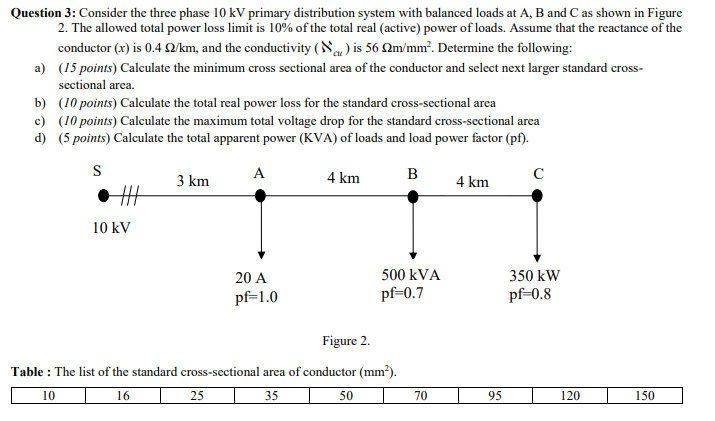 Solved Question 3: Consider the three phase 10kV primary | Chegg.com