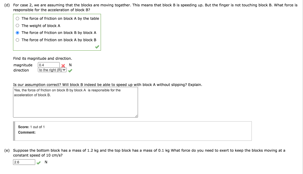 Solved Pushing a Block On a Block - Quantitative A heavy | Chegg.com