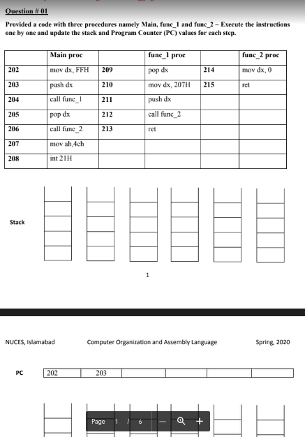 Solved Provided a code with three procedures namely Main, | Chegg.com