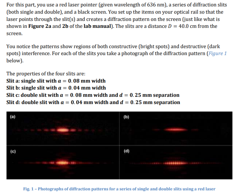 Solved For this part, you use a red laser pointer (given | Chegg.com