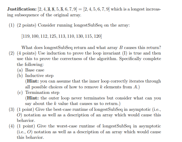 Solved Consider the following problem: Input: An array | Chegg.com
