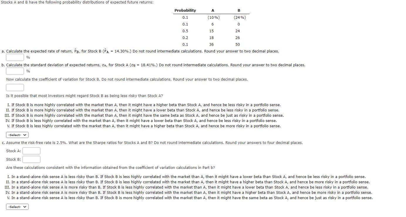 Solved b. Calculate the standard deviation of expected | Chegg.com