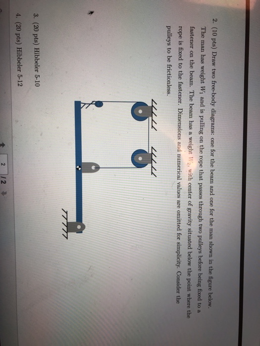 Solved 2. (10 pts) Draw two free-body diagrams: one for the | Chegg.com Solved 2. (10 pts) Draw two free-body diagrams: one for the | Chegg.com