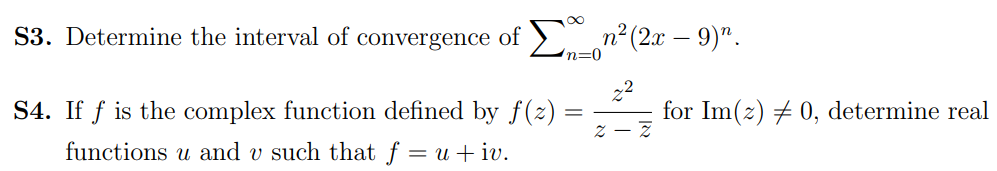 Solved S3. Determine the interval of convergence of | Chegg.com