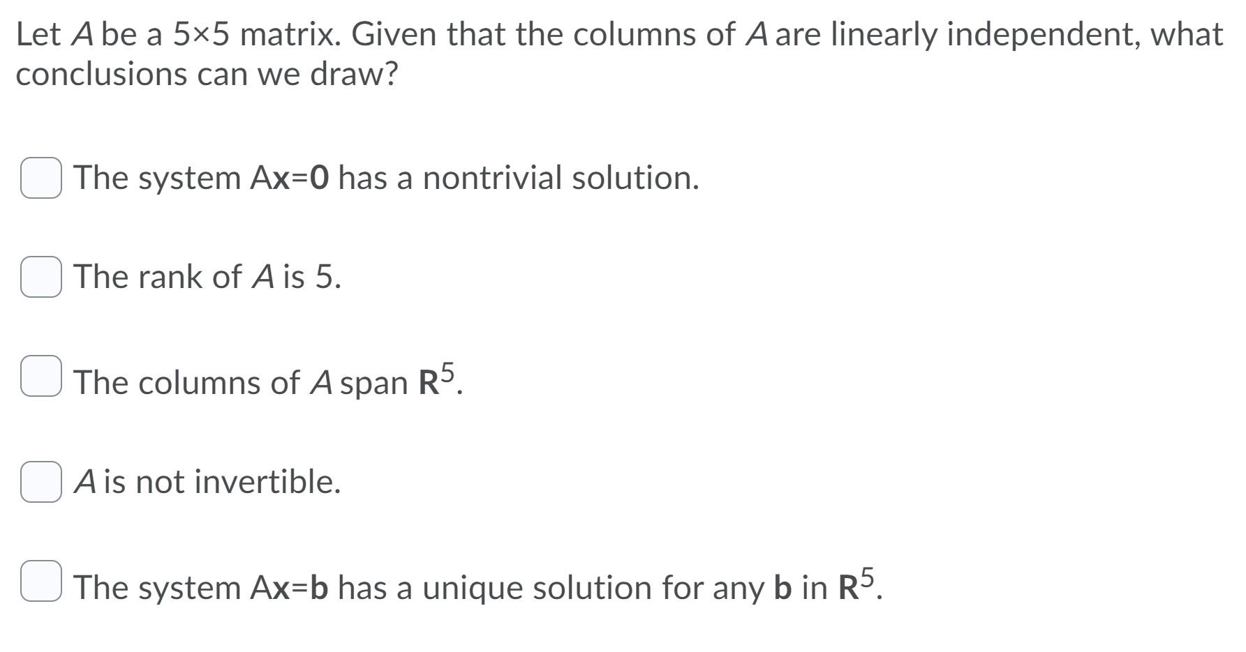 Solved Let Abe a 5x5 matrix. Given that the columns of A are | Chegg.com