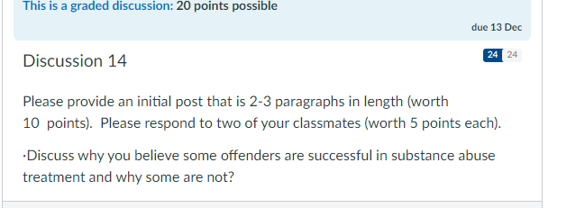 Solved This is a graded discussion: 20 points possible due | Chegg.com