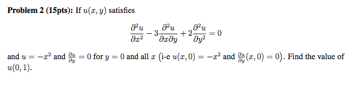 Solved Problem 2 (15pts): If u(x,y) satisfies | Chegg.com