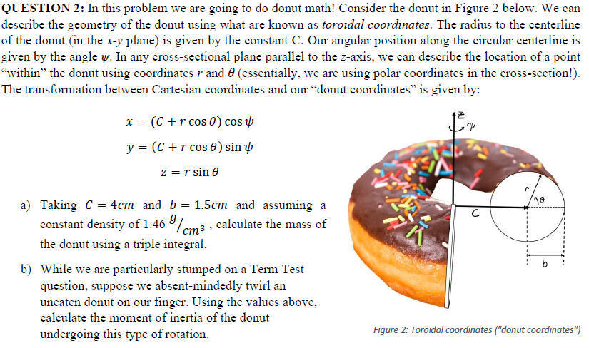 QUESTION 2: In this problem we are going to do donut | Chegg.com