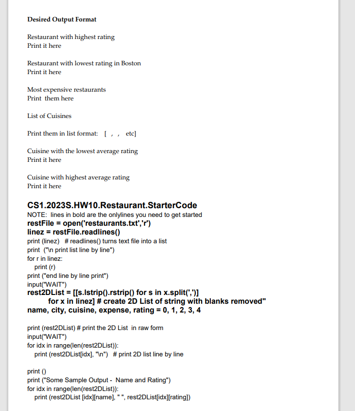 Solved HW10 10 pts Due Monday May 1, 11:59 PM A file named | Chegg.com