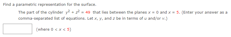 Solved Find a parametric representation for the surface. The | Chegg.com