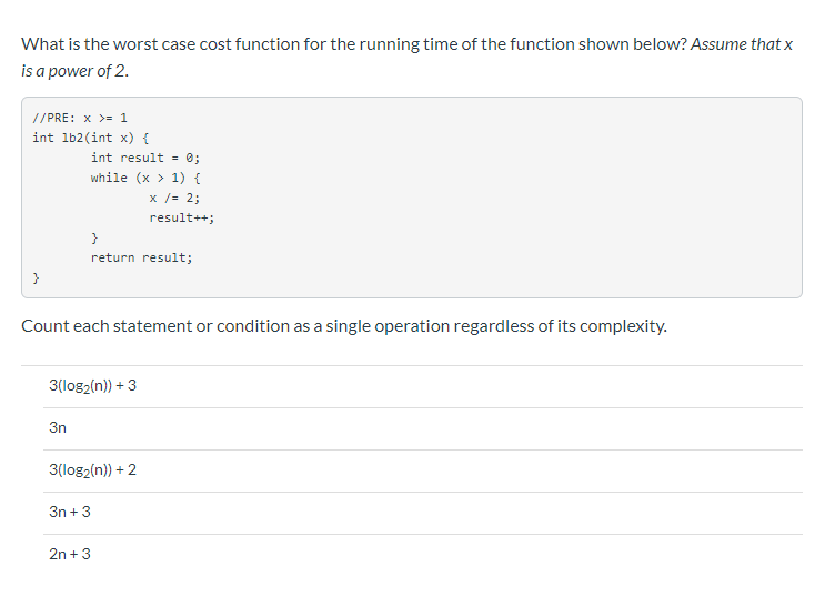 Solved What Is The Worst Case Cost Function For The Running 3771