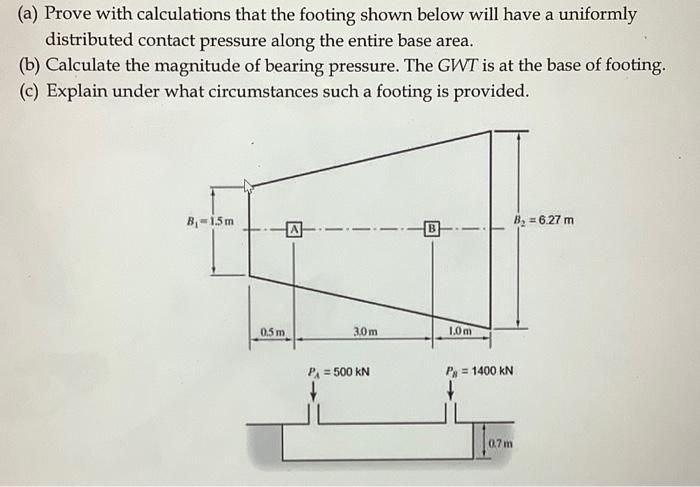 Solved (a) Prove with calculations that the footing shown | Chegg.com