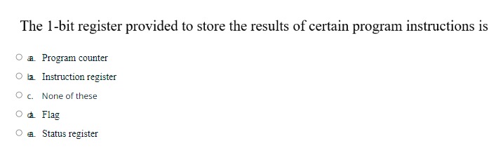 Solved The 1-bit register provided to store the results of | Chegg.com