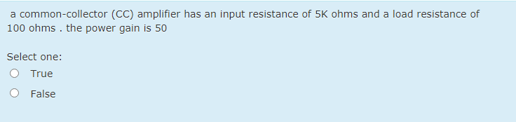 Solved a common-collector (CC) amplifier has an input | Chegg.com
