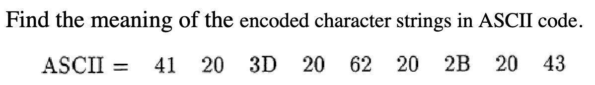 Solved Find the meaning of ﻿the encoded character strings in | Chegg.com
